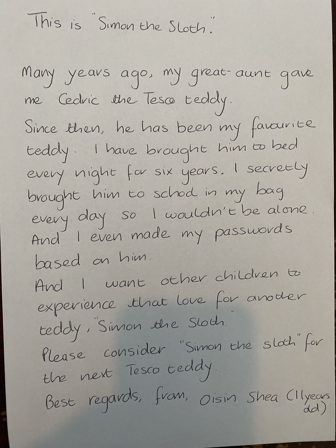 Simon the Sloth is now on sale for €5 at Tesco, with all proceeds ...